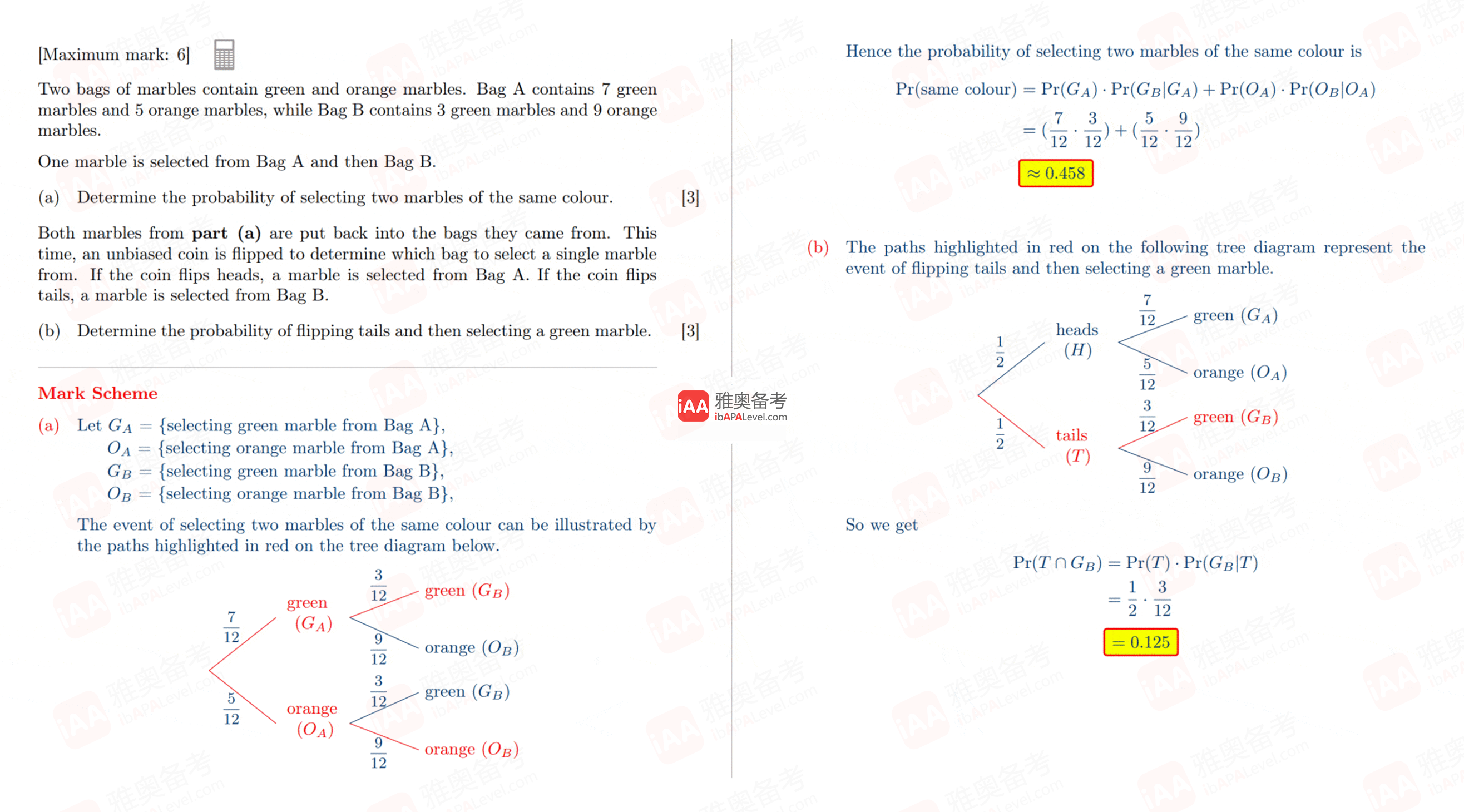 Topic 4:Statistics & Probability 4-11 - 专项练习卷 - 雅奥备考 - 雅奥备考国际教育资源平台!